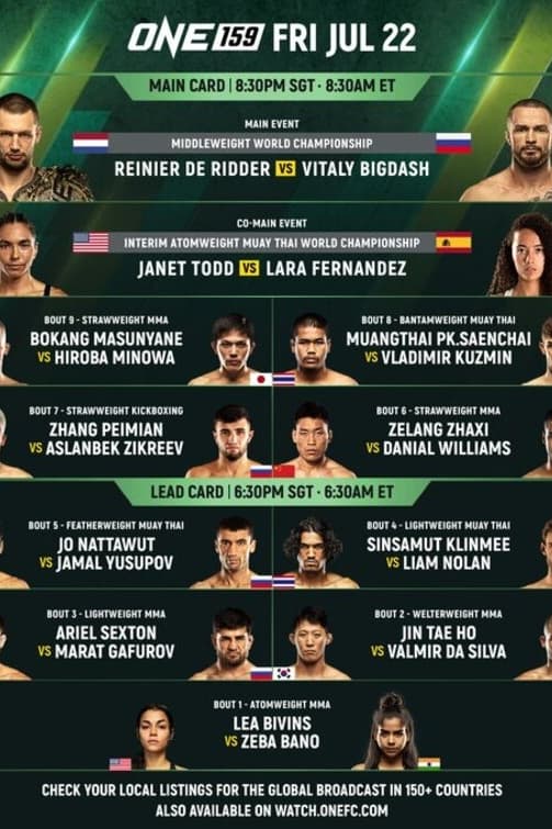 ONE 159: De Ridder vs. Bigdash Movie Streaming Online Watch