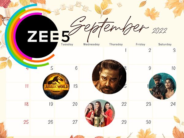 Zee5 September 1st Half Calendar Out! Vikram Coming To Roar